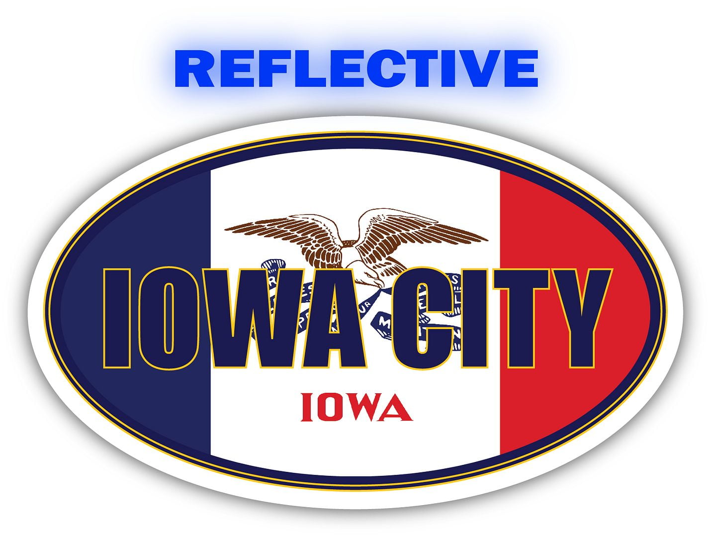 Iowa City City Iowa State Flag | IA Flag Johnson County Oval State ...