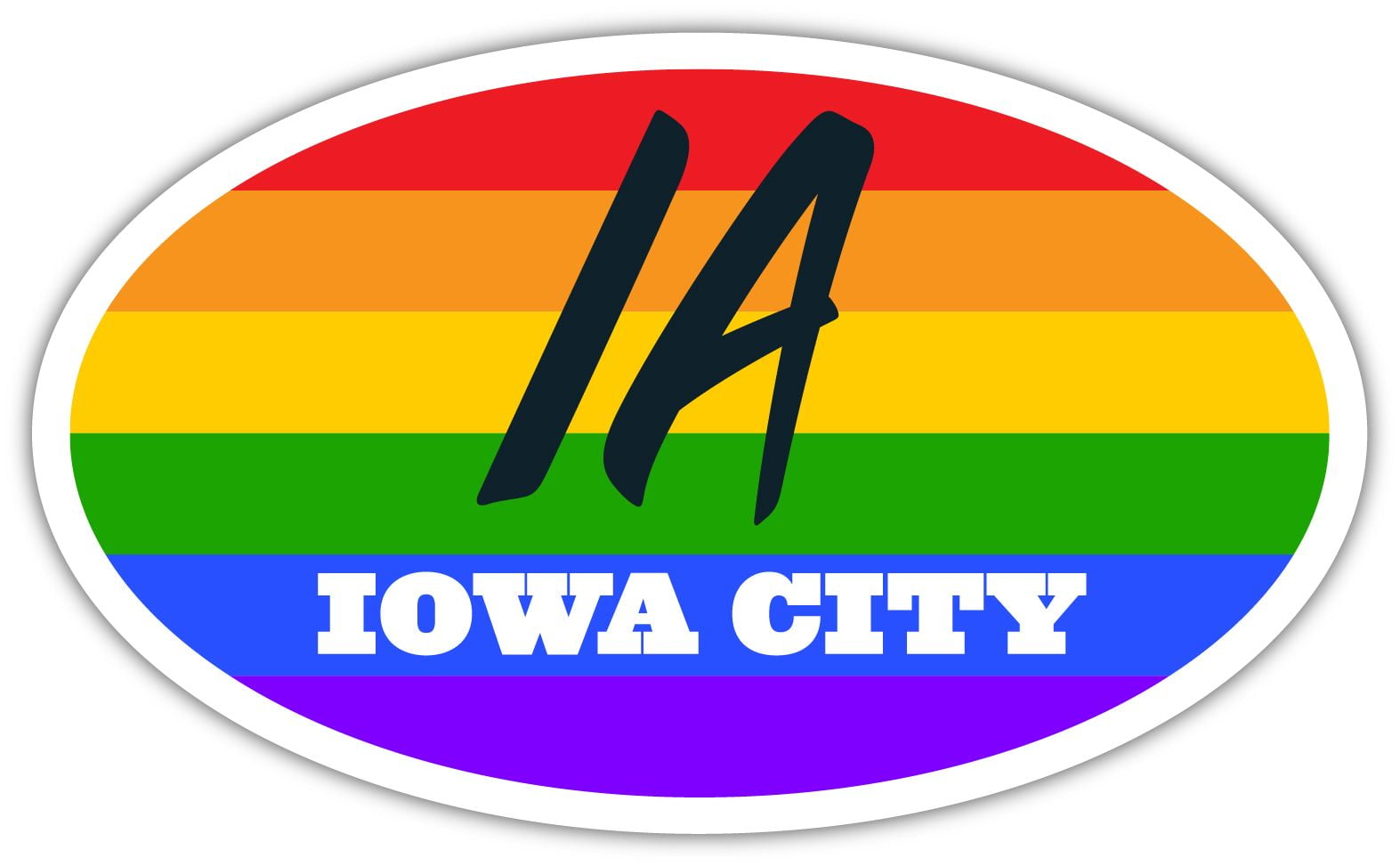Iowa City IA Iowa Johnson County Rainbow Pride Flag 6 Stripes Pride ...