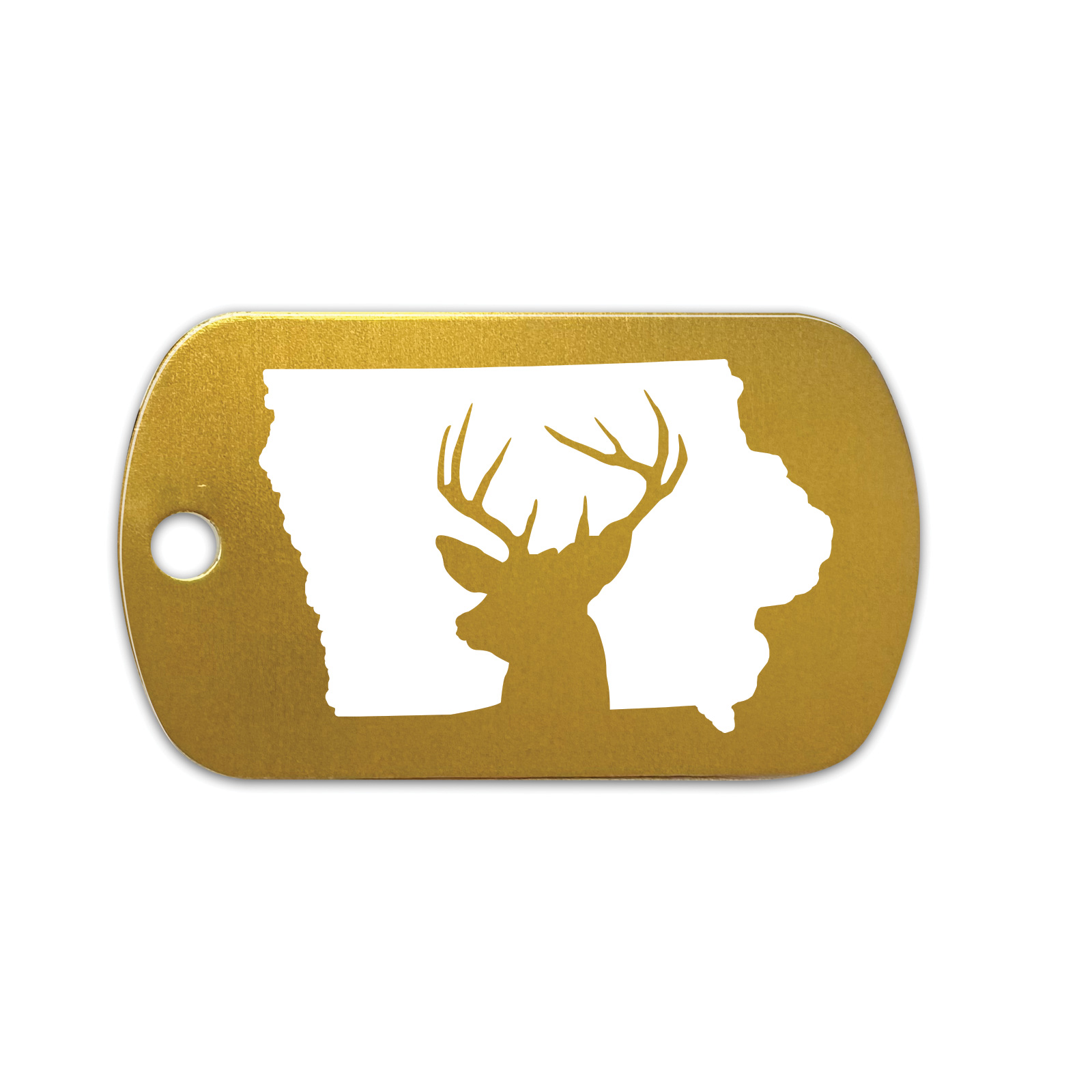 Iowa Deer State GI Dog Tag Aluminum Keychain buck hunt hunting rifle ia ...