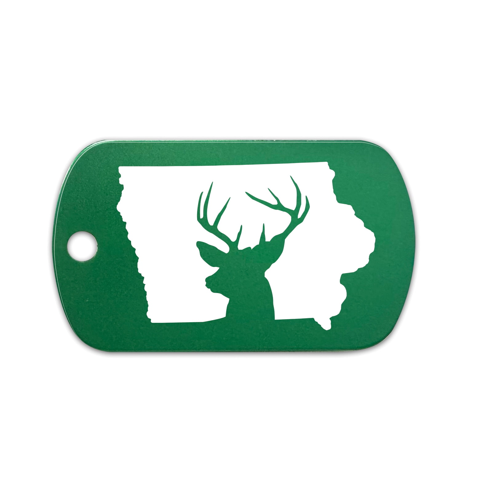 Iowa Deer State GI Dog Tag Aluminum Keychain buck hunt hunting rifle ia ...