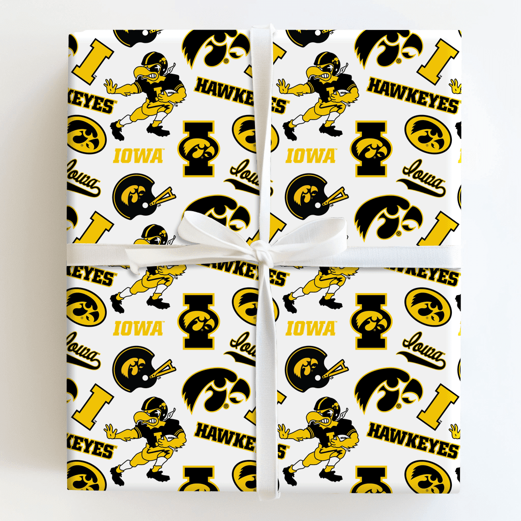 Iowa Football Collage - Christmas Wrapping Paper Roll - Gift Wrap for ...