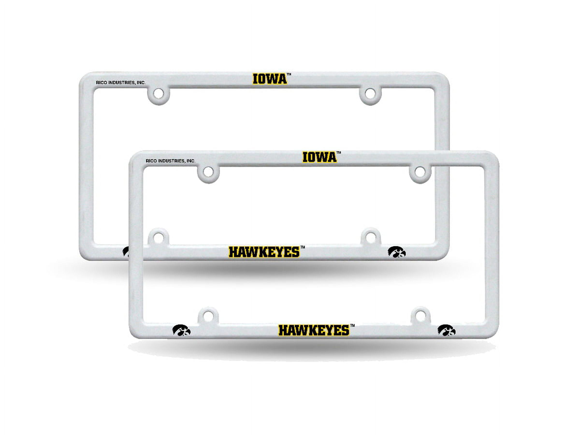Iowa Hawkeye's Raised Letter Plastic License Plate Frame - Set of 2 ...