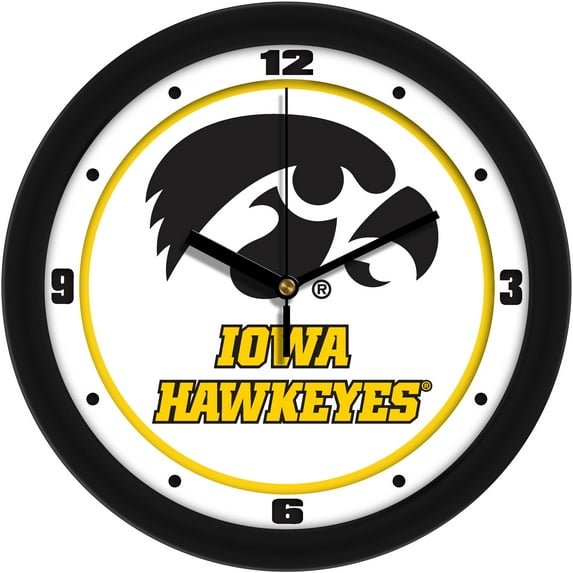 Iowa Hawkeyes 11.5'' Suntime Premium Glass Face Traditional Logo Wall ...