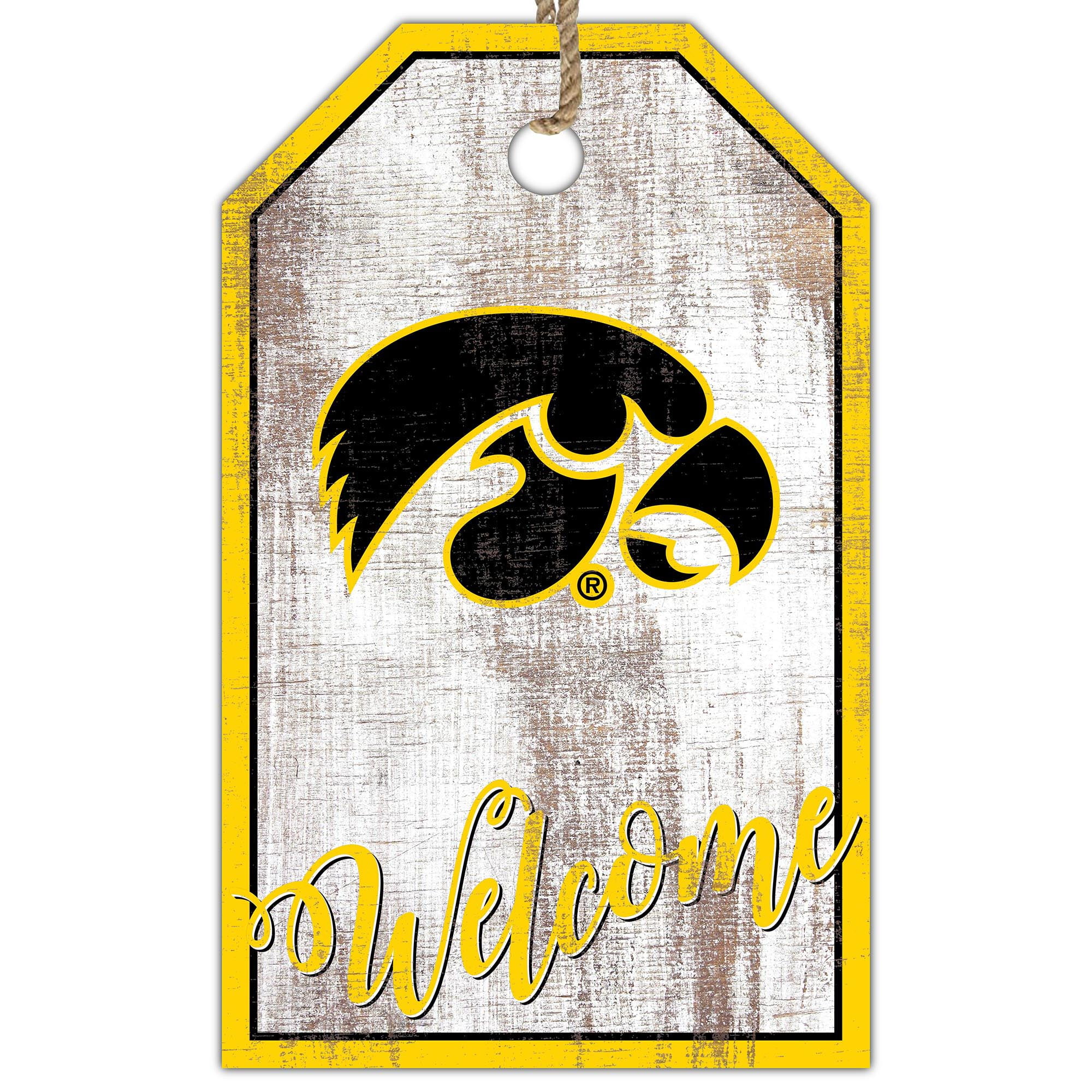 Iowa Hawkeyes 11'' x 19'' Welcome Team Tag Sign - Walmart.com