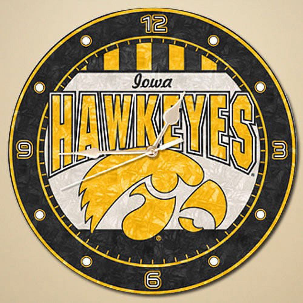 Iowa Hawkeyes 12" Art-Glass Wall Clock - Walmart.com