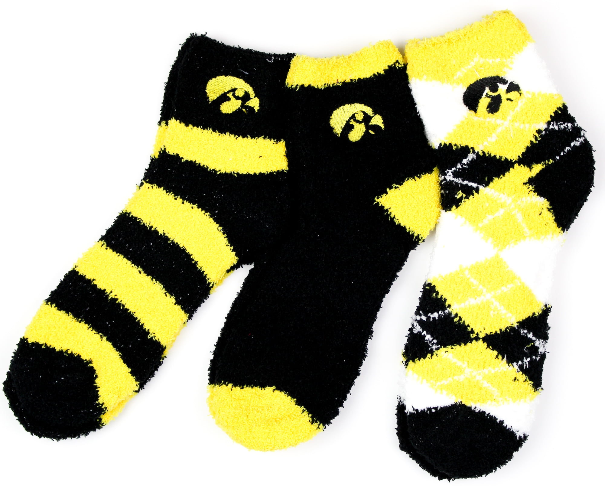 Iowa Hawkeyes 3 Piece Fuzzy Sock Bundle - Donegal Bay - Unisex - One ...