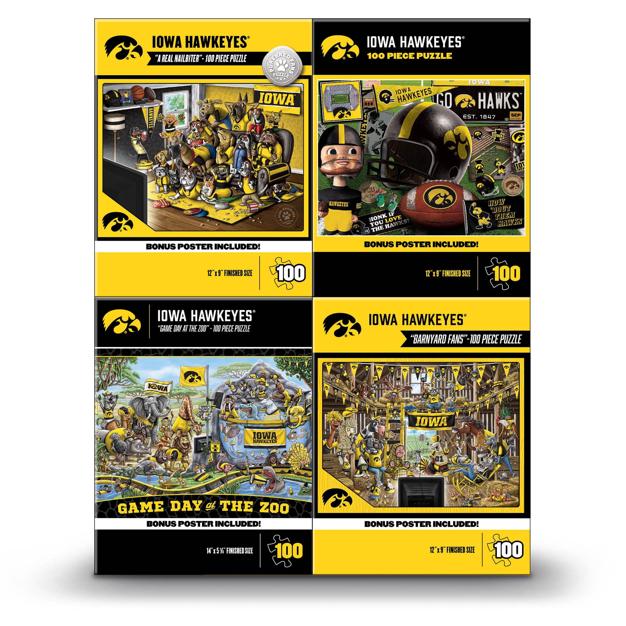 Iowa Hawkeyes 4 in 1 Puzzle Pack - Walmart.com