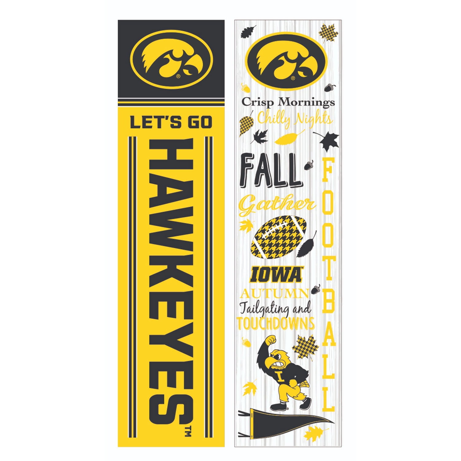 Iowa Hawkeyes 47" Double Sided Fall Leaner Fan Sign - Walmart.com