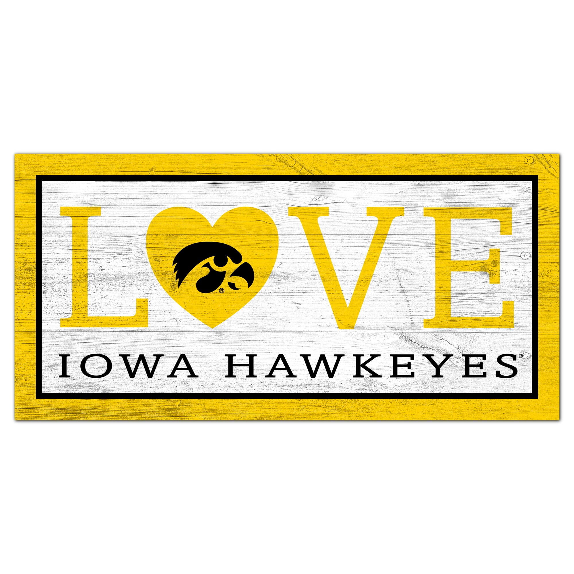 Iowa Hawkeyes 6'' x 12'' Team Love Sign - Walmart.com