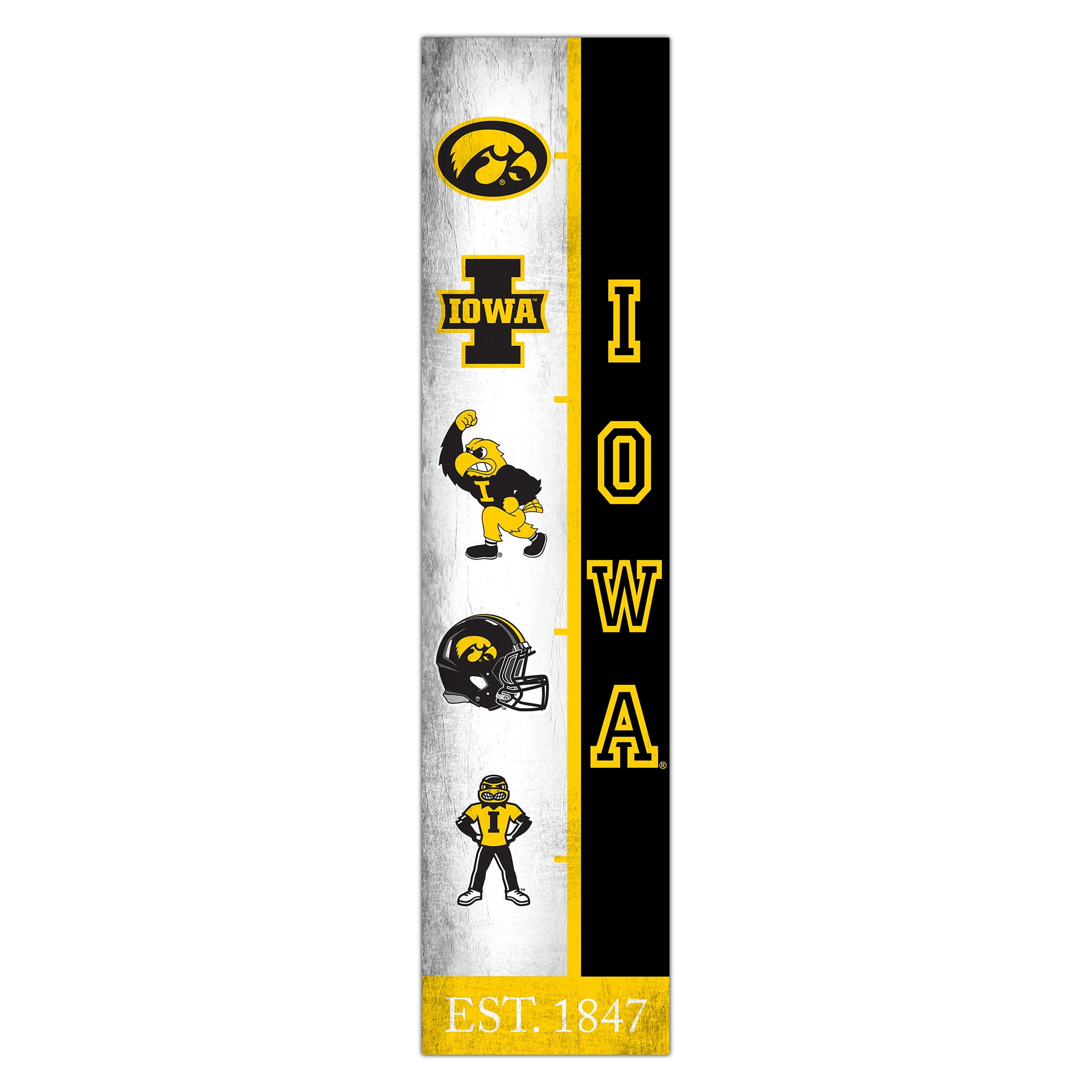 Iowa Hawkeyes 6" x 24" Progression Wood Sign - Walmart.com