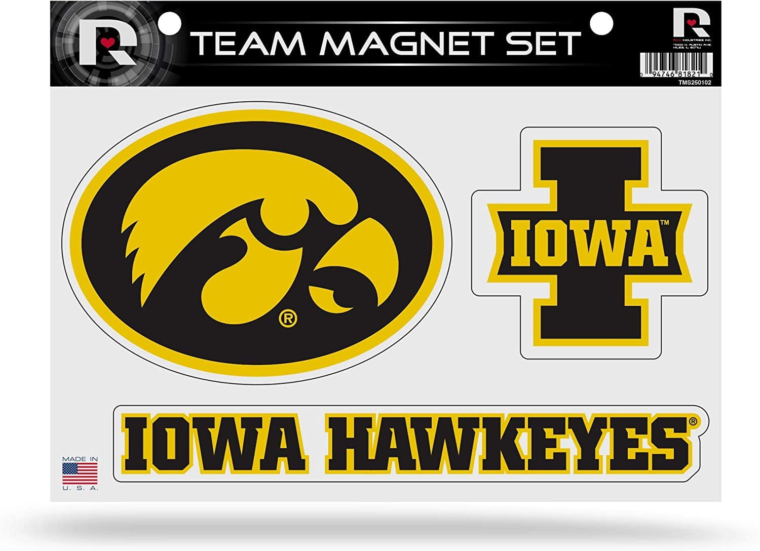 Iowa Hawkeyes Magnet Set Sheet University of - Walmart.com
