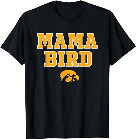 Iowa Hawkeyes Mom Mama Bird Black Officially Licensed T-Shirt - Walmart.com