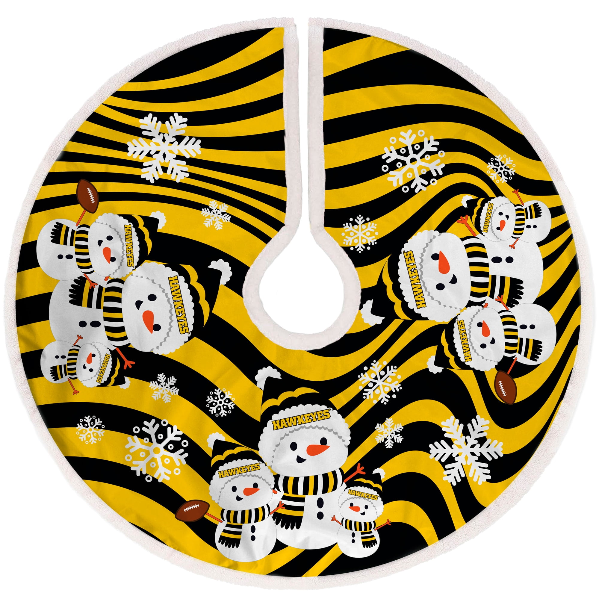 Iowa Hawkeyes Snowman Sherpa Christmas Tree Skirt - Walmart.com