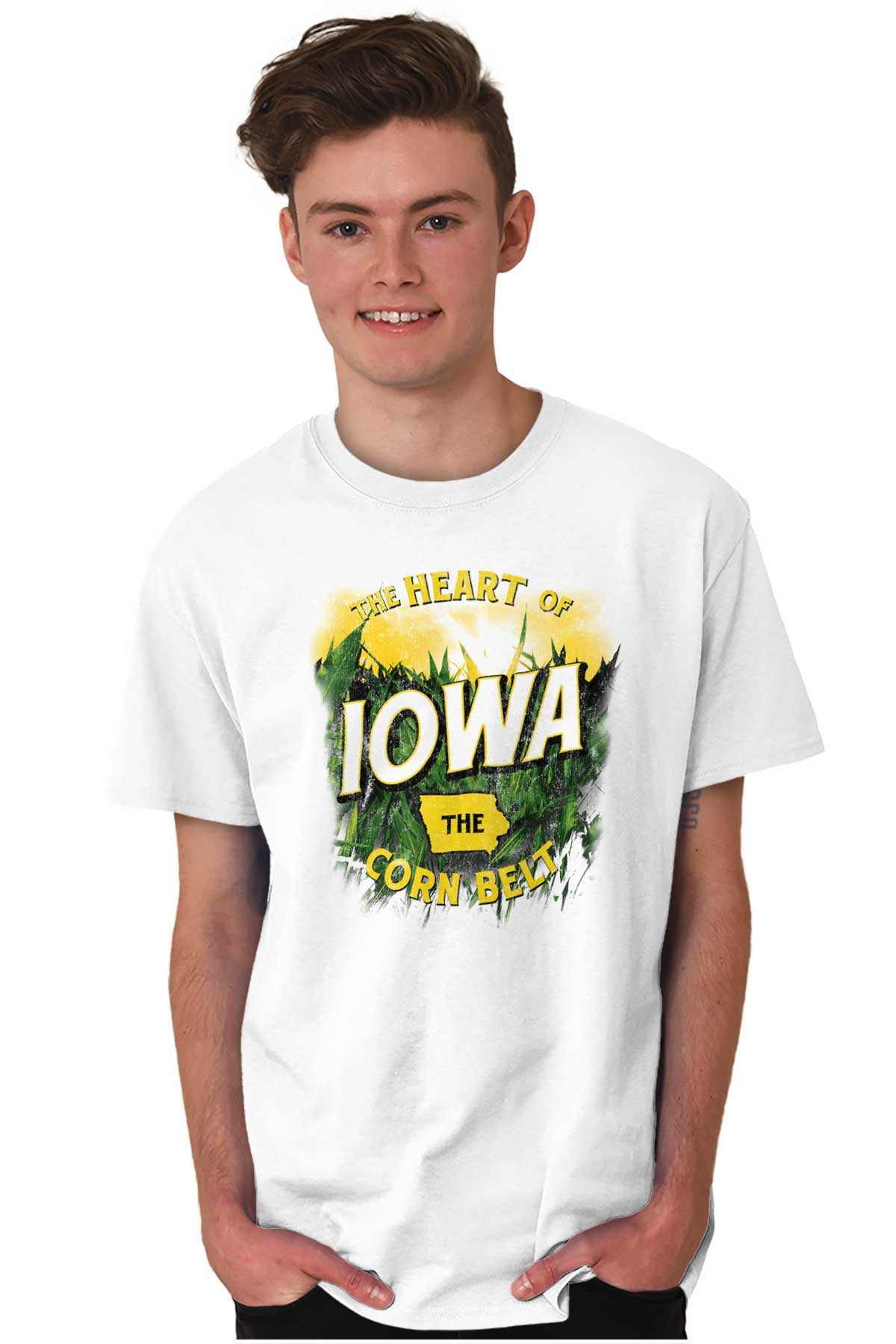 Iowa Heart Of The Corn Belt Farmer Men's Graphic T Shirt Tees Brisco ...