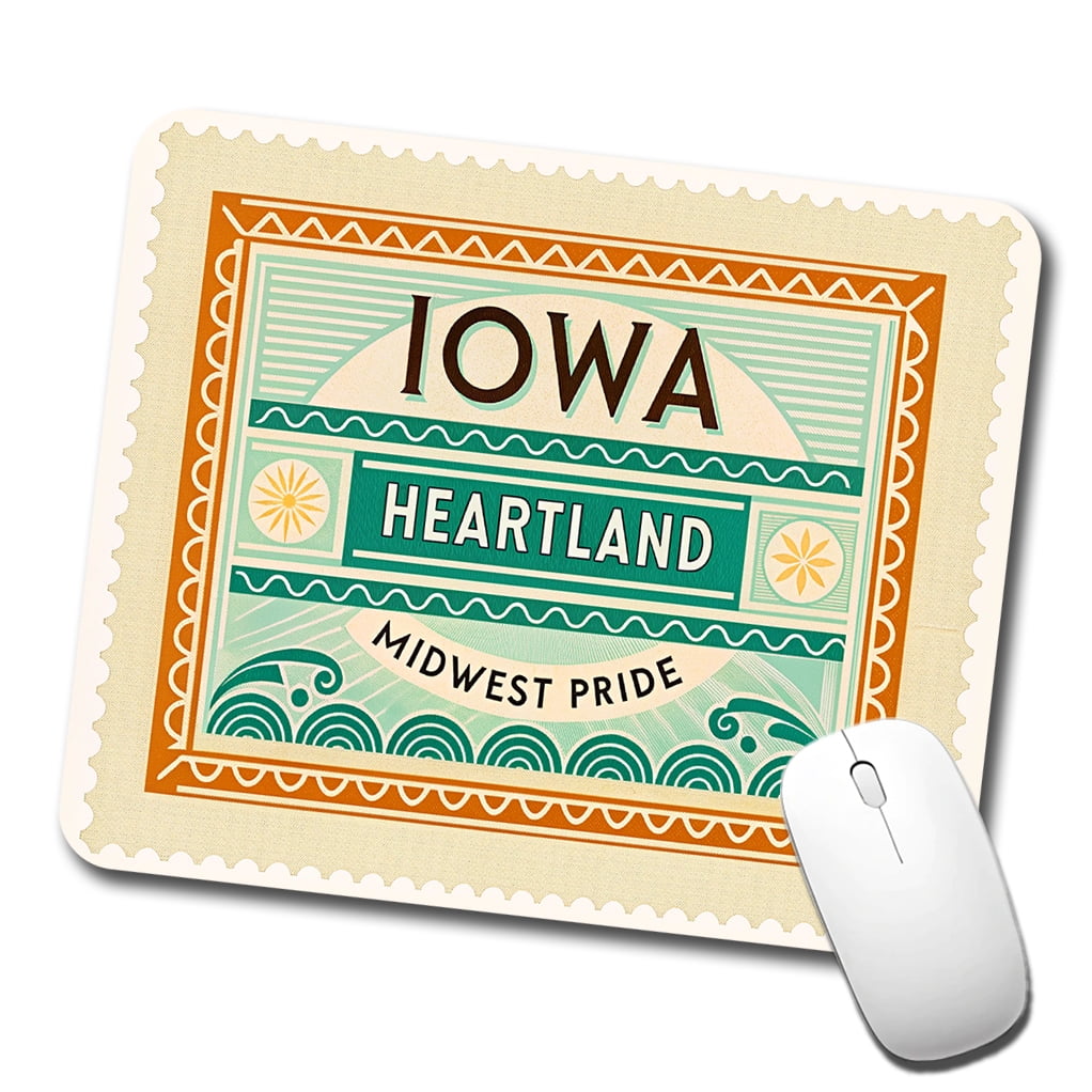 Iowa IA Heartland State Travel Vacation Stamp Mouse Pad Low Profile ...