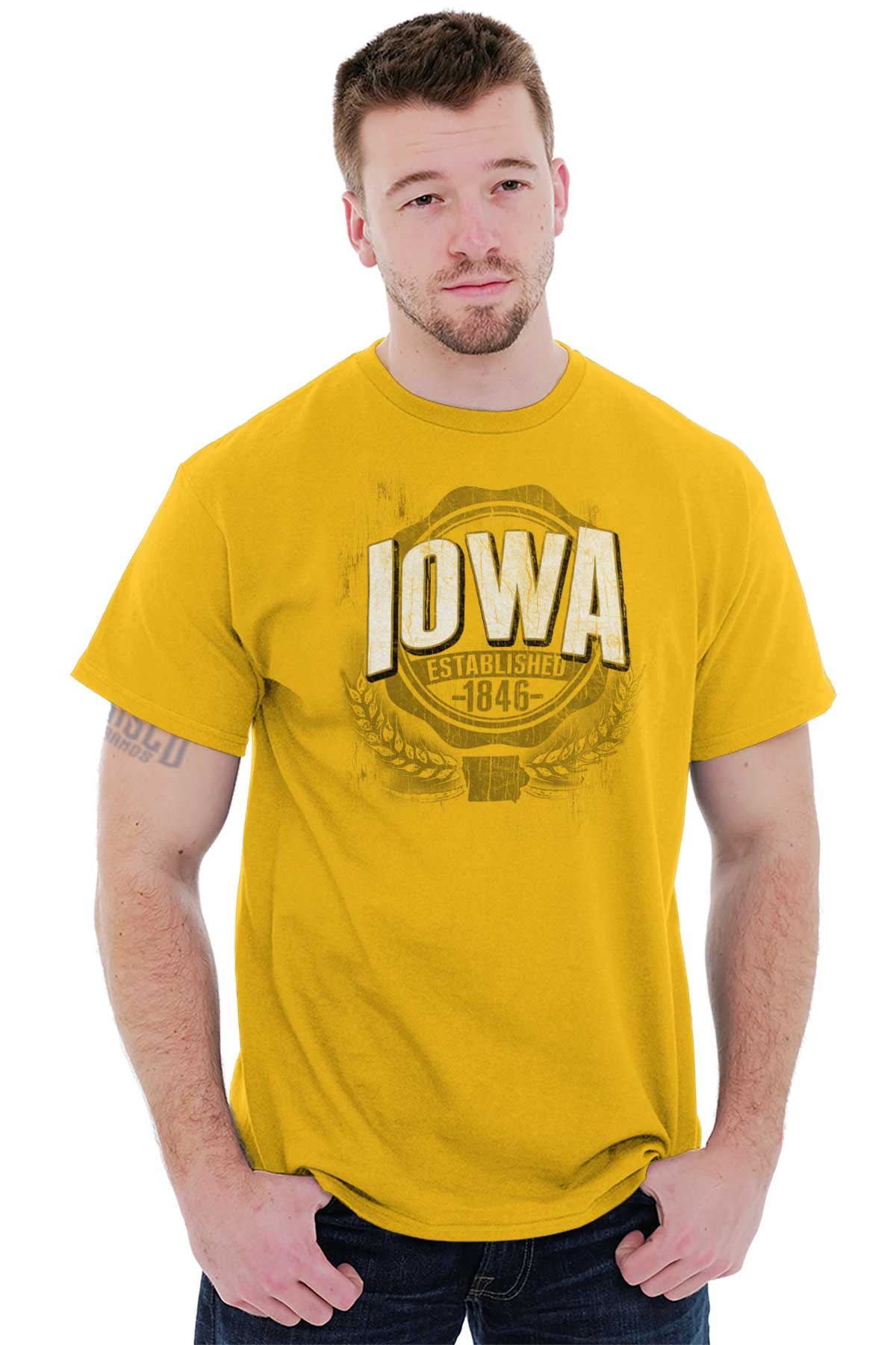 Iowa IA Student Campus Pride Seal Men's Graphic T Shirt Tees Brisco ...