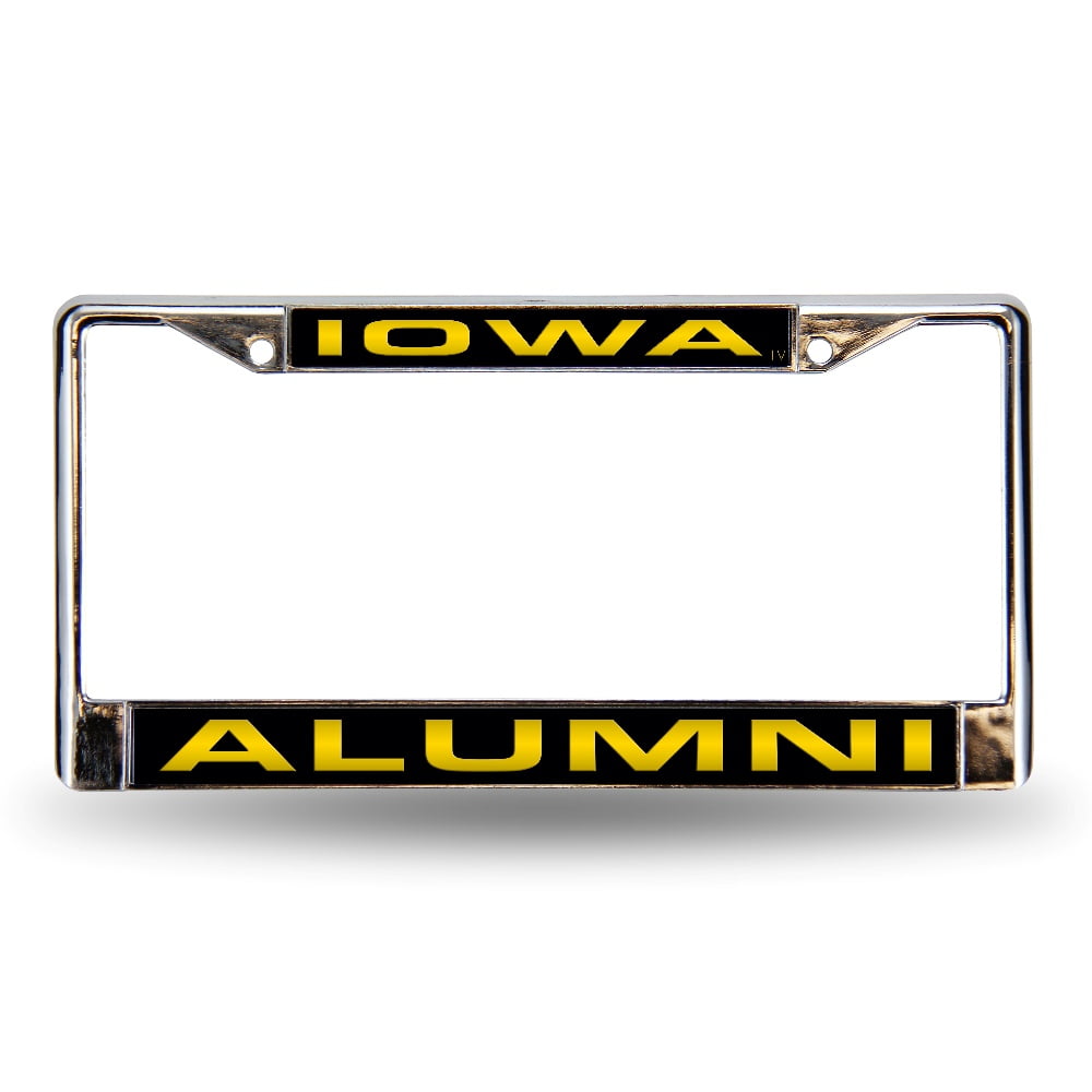 Iowa NCAA Hawkeyes Chrome Metal ALUMNI License Plate Frame Holder ...