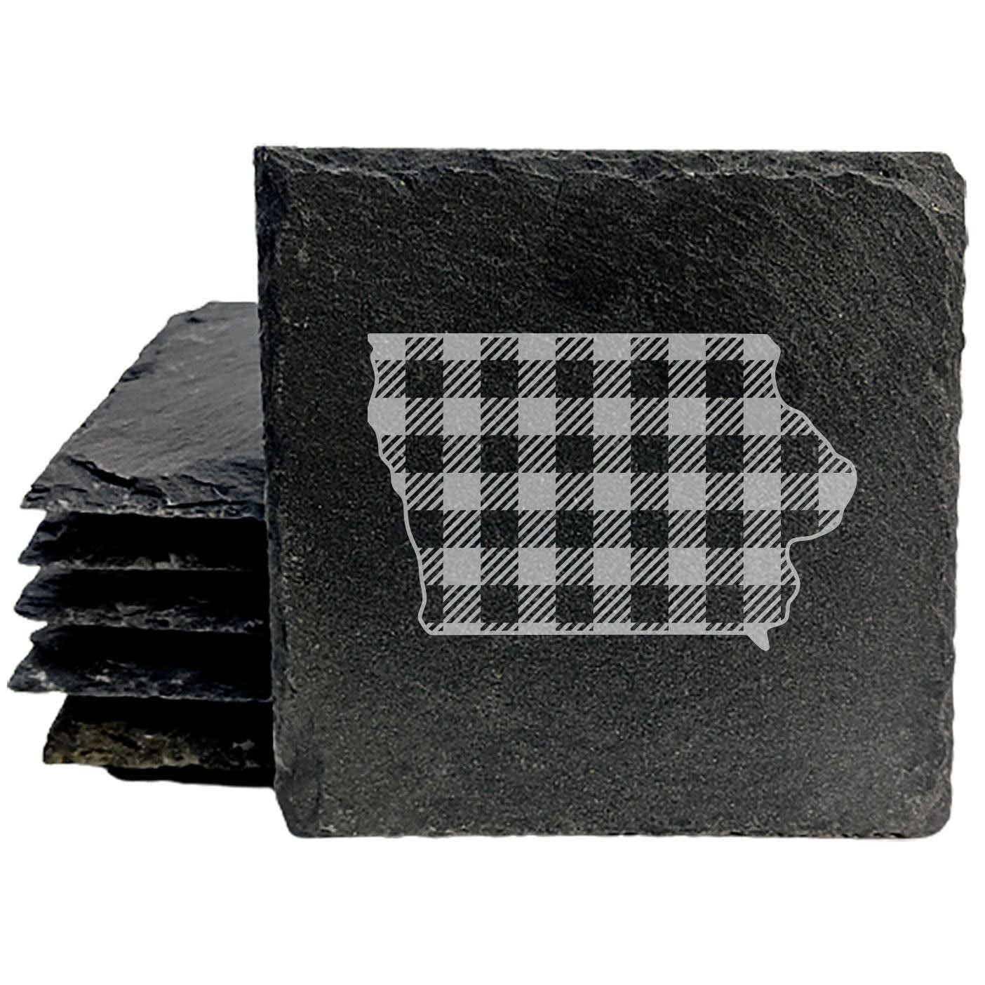 Iowa Plaid Coasters - Square Slate - Set Of 5 - Walmart.com