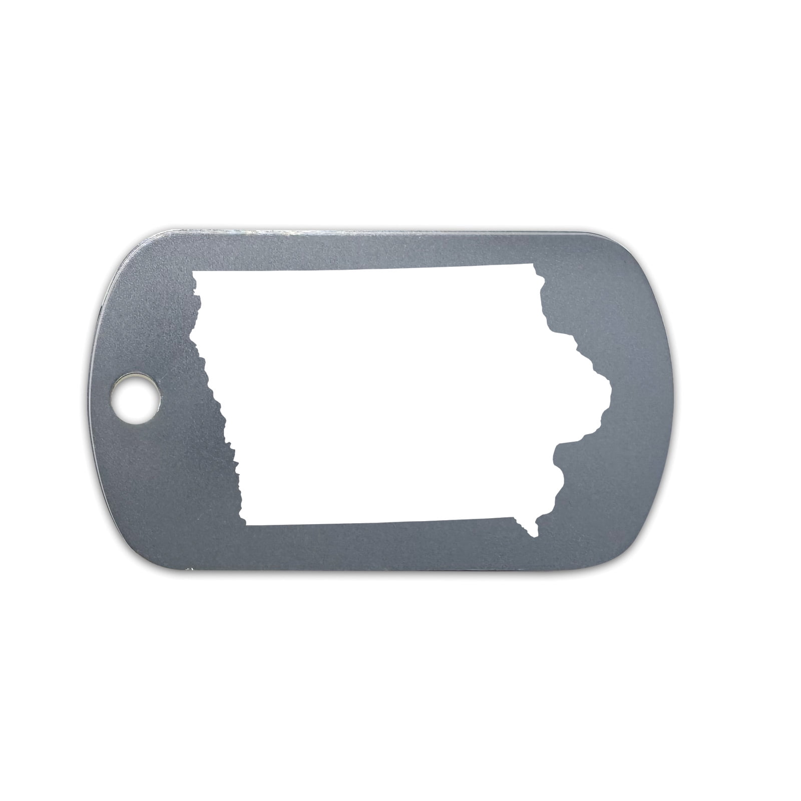 Iowa Shaped GI Dog Tag Aluminum Keychain ia - Silver - Walmart.com