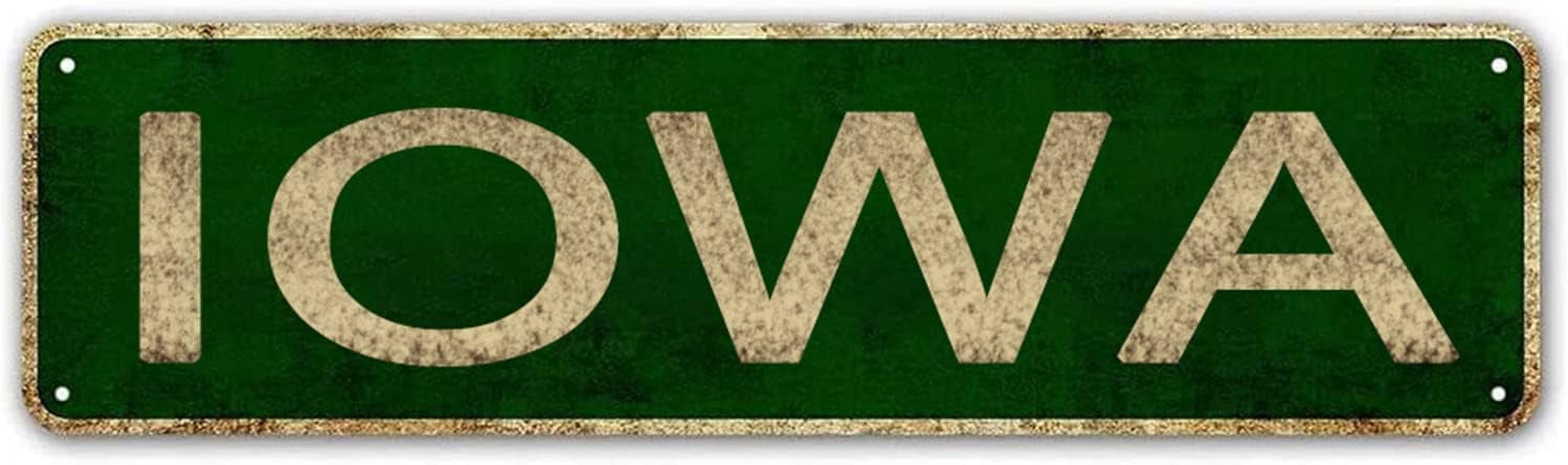 Iowa Sign, America State Name Vintage Metal Tin Sign, Wall Decor for ...