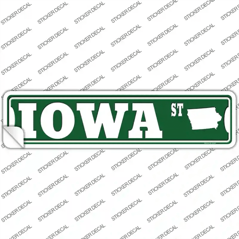 Iowa St Silhouette Novelty Narrow Sticker Decal Large - Walmart.com