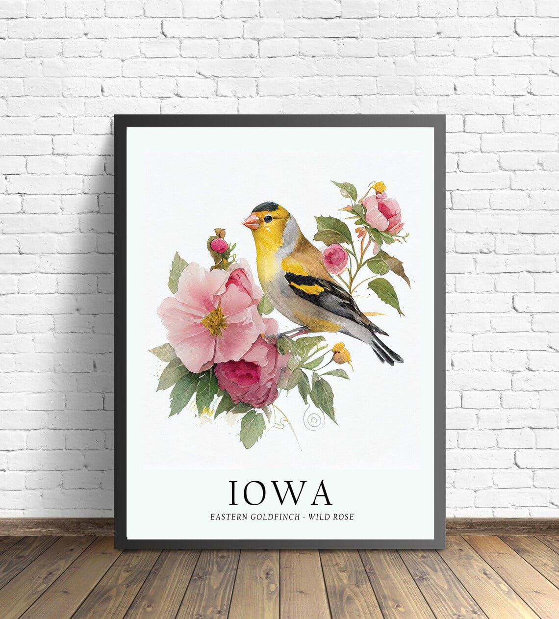 Iowa State Bird Art Print, Iowa State Flower, Iowa Wall Art, Home Decor ...