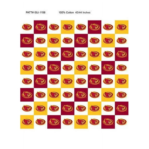 Iowa State Cotton Fabric with Collegiate Check Pattern-Sold by the Yard ...