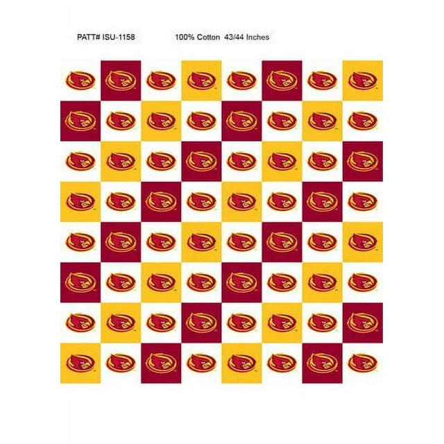 Iowa State Cotton Fabric with Collegiate Check Pattern-Sold by the Yard ...
