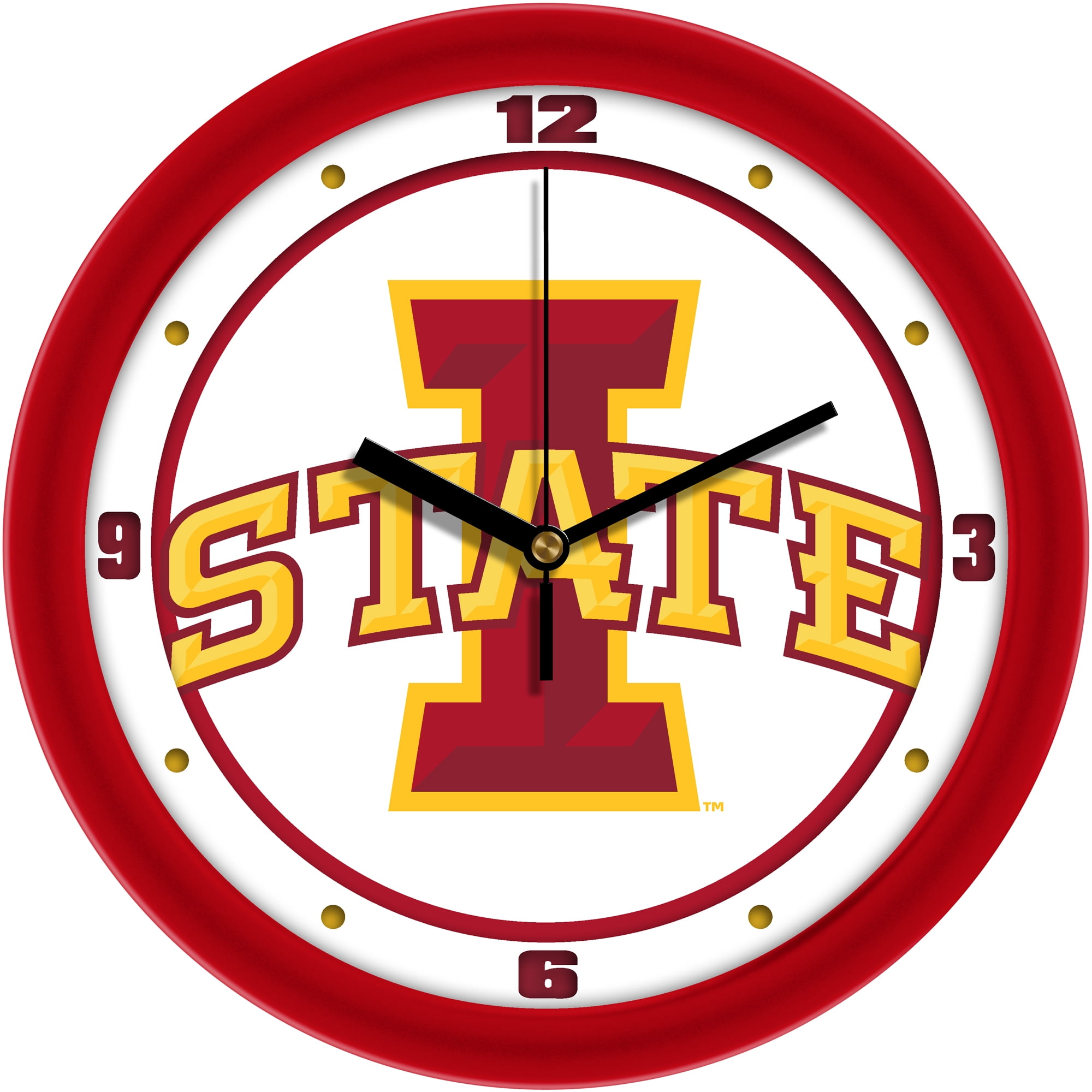 Iowa State Cyclones 11.5'' Suntime Premium Glass Face Traditional Logo ...