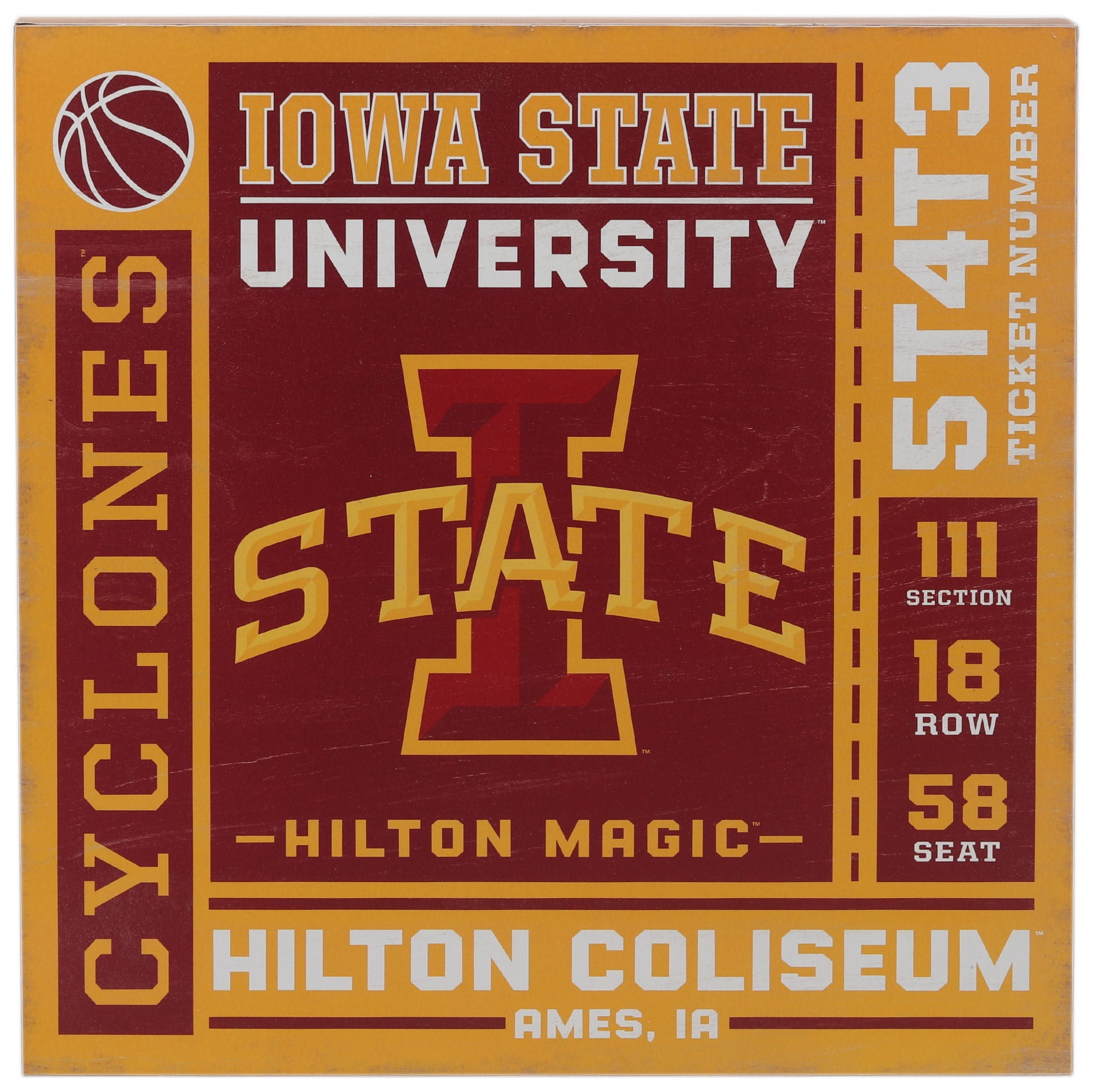 Iowa State Cyclones 14'' x 14'' Team Deep Wood Sign - Walmart.com