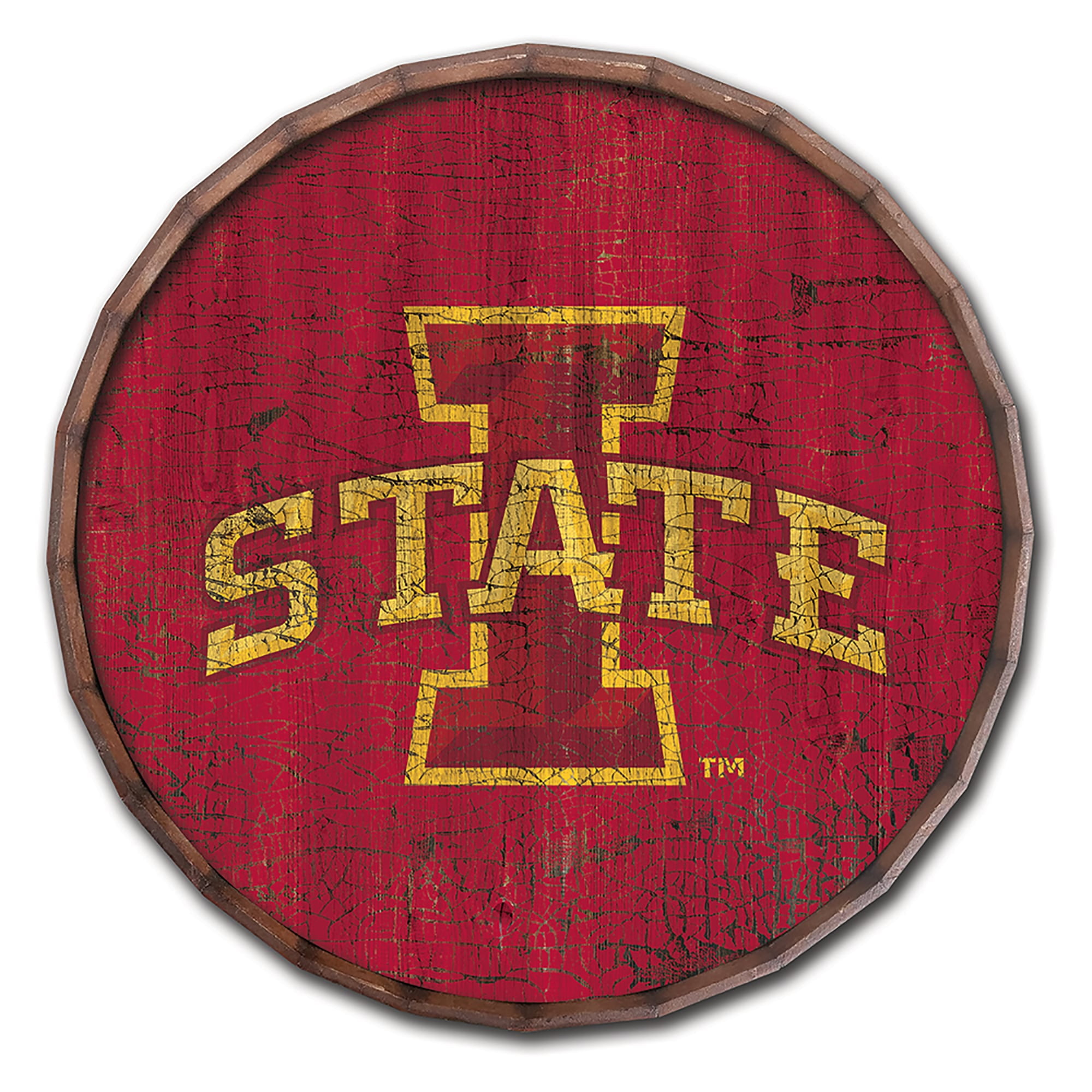 Iowa State Cyclones 24" Cracked Color Barrel Top Sign - Walmart.com