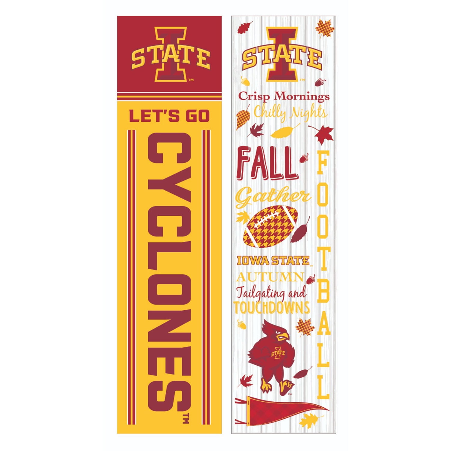 Iowa State Cyclones 47" Double Sided Fall Leaner Fan Sign - Walmart.com
