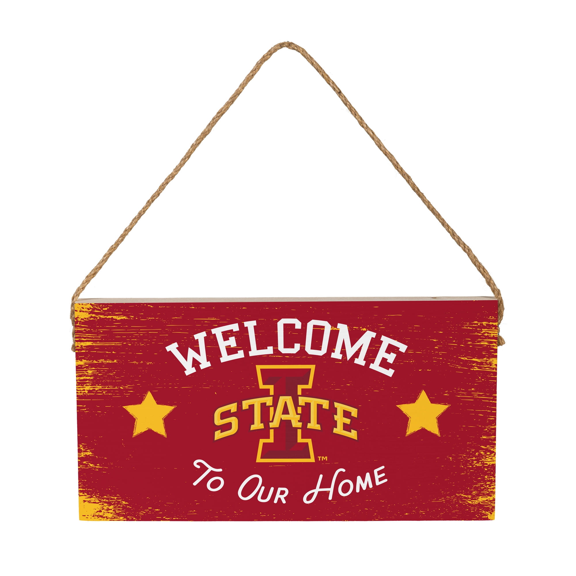 Iowa State Cyclones 6" x 11" Welcome Home Wood Wall Sign with Rope Hanger - Walmart.com