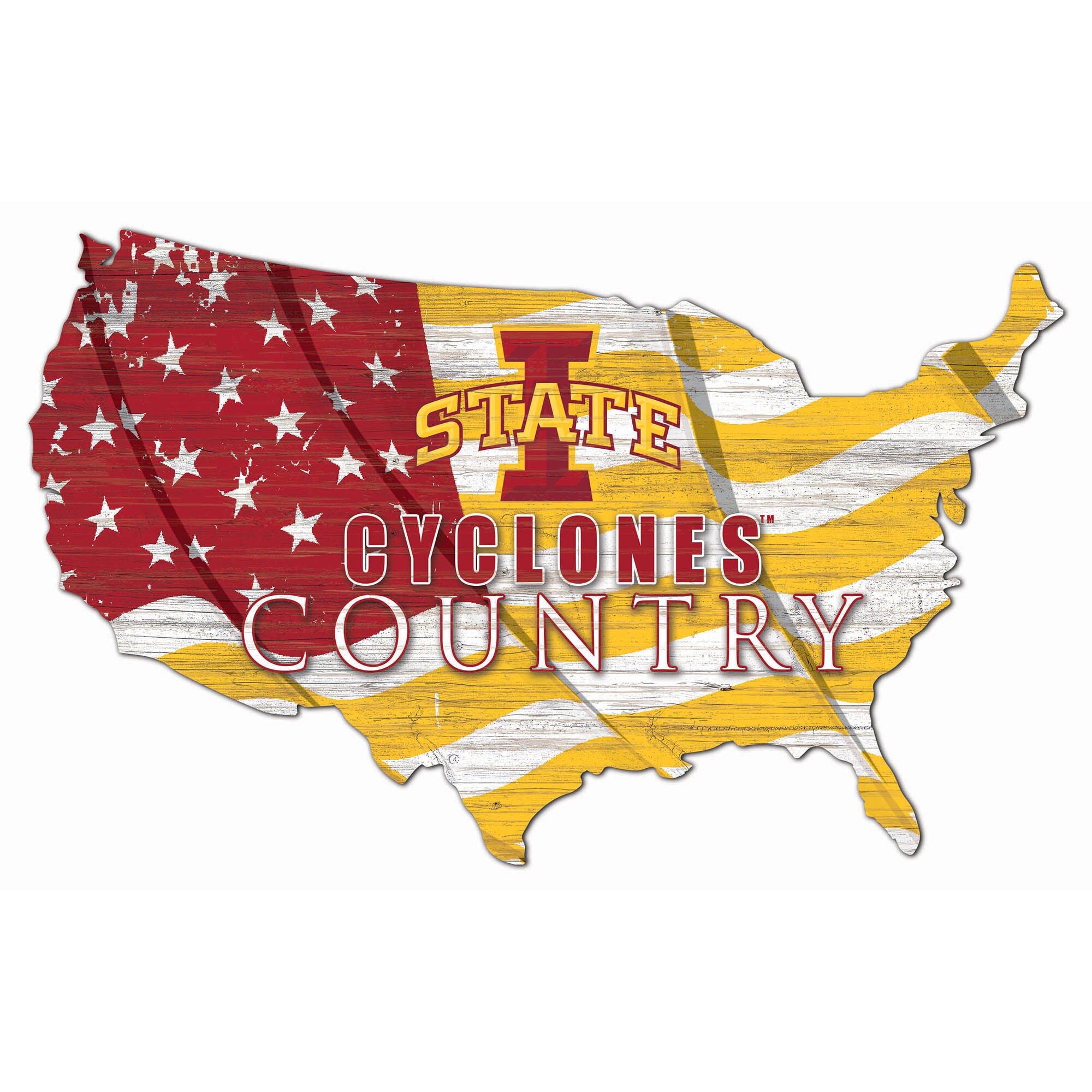 Iowa State Cyclones USA Flag Cutout Sign - Walmart.com