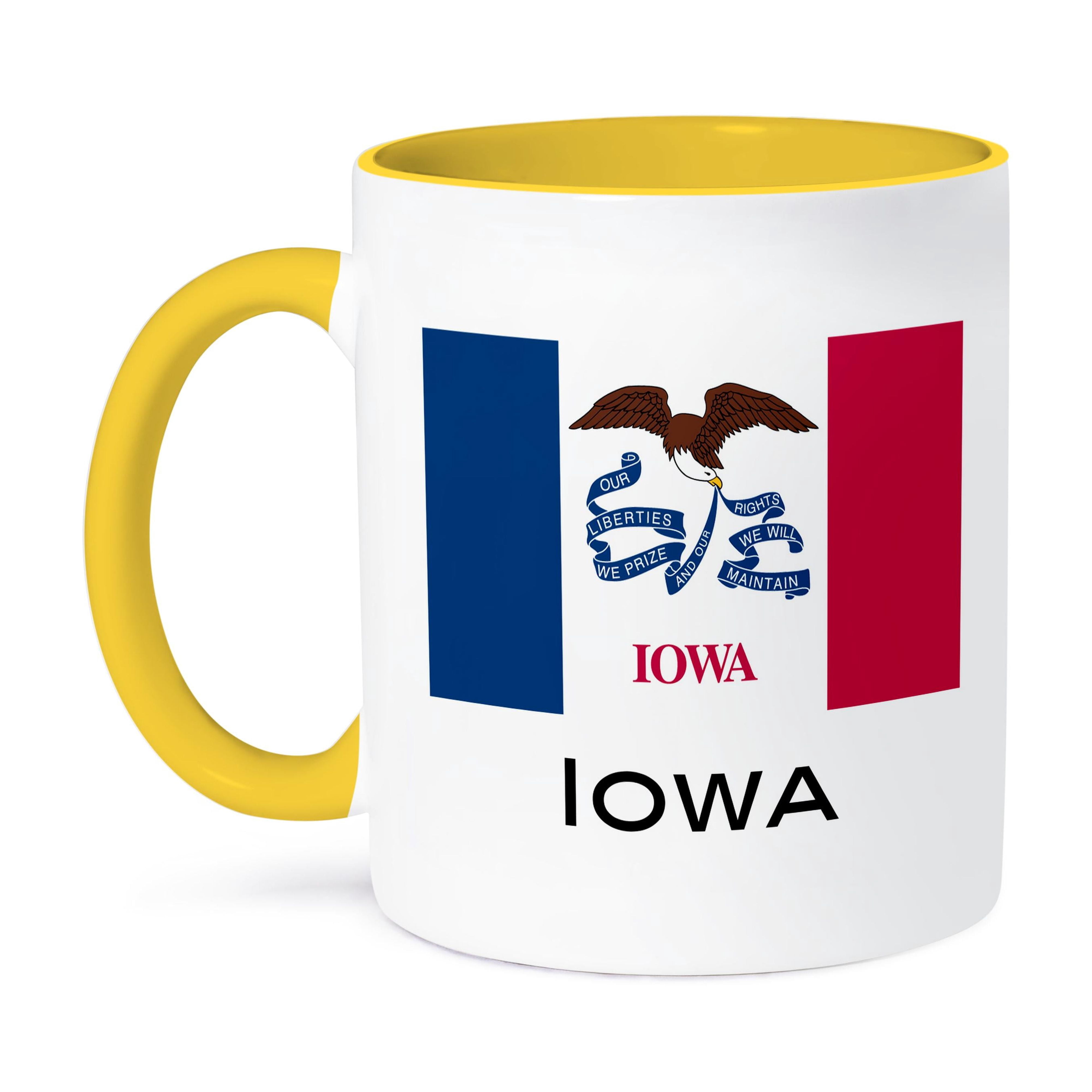 3dRose, Iowa State Flag, 15oz Two-Tone Yellow Mug - Walmart.com