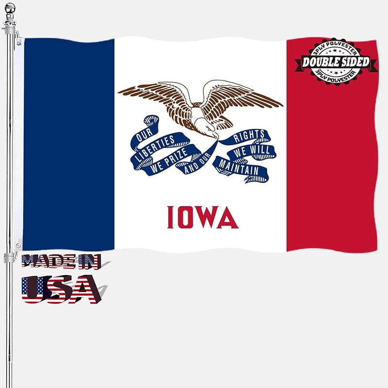 Iowa State Flag 3x5 Double Sided Outdoor Heavy Duty Iowa Flags Banner 3 ...