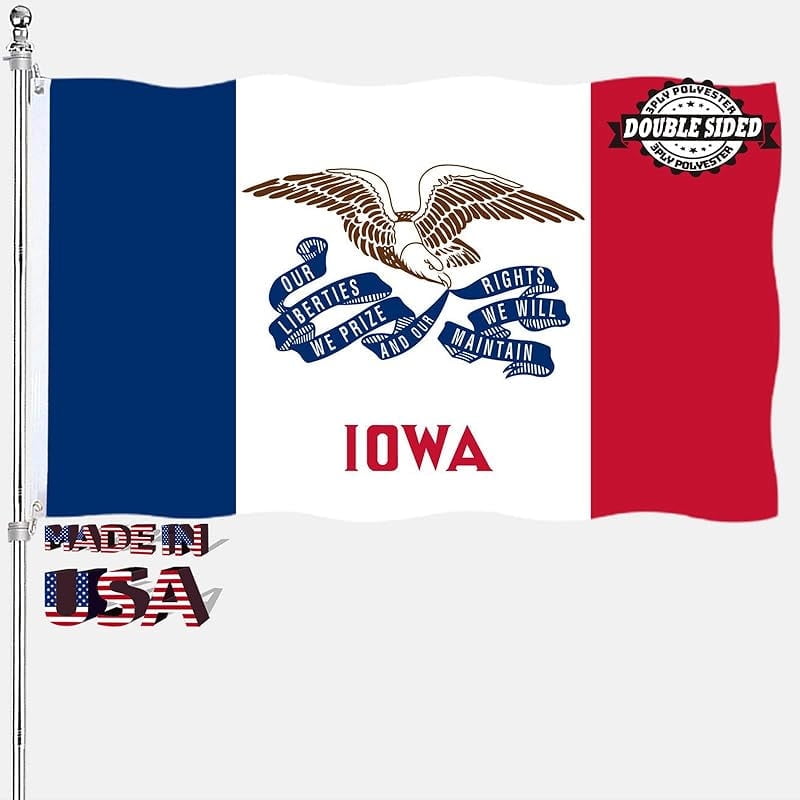 Iowa State Flag 3x5 Double Sided Outdoor Heavy Duty Iowa Flags Banner 3 ...