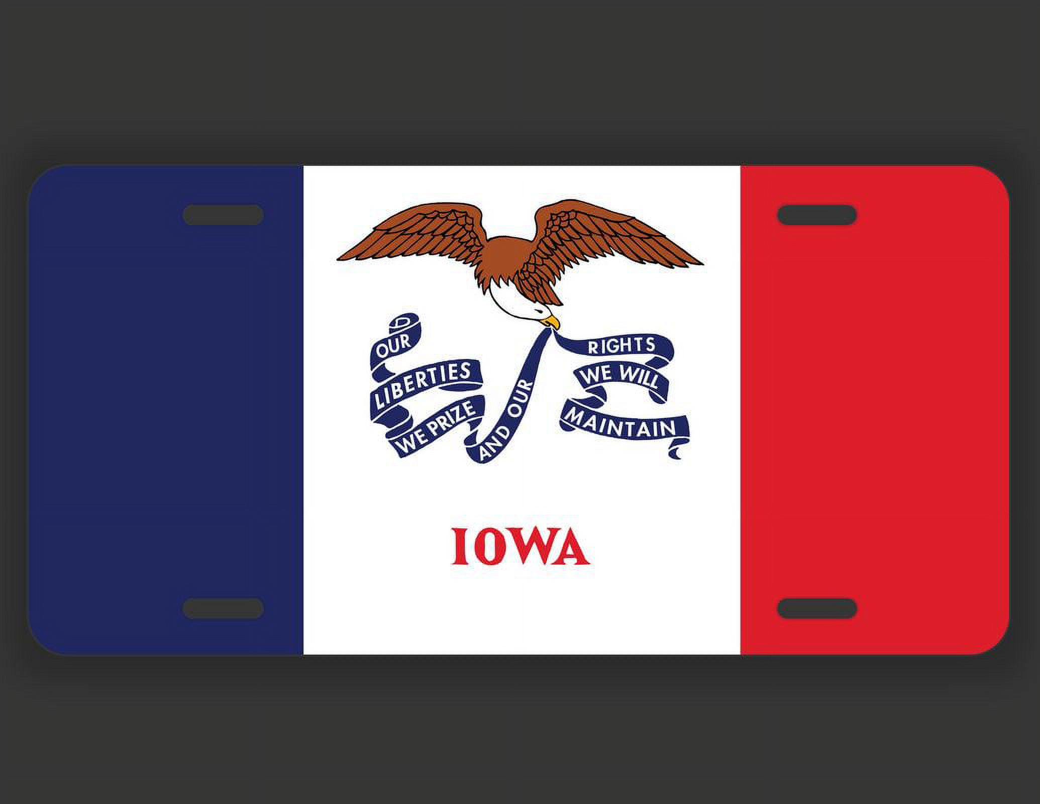 Iowa State Flag License Plate Tag Vanity Novelty Metal | UV Printed ...