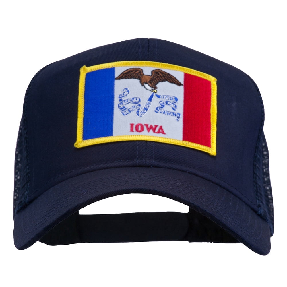 Iowa State Flag Patched Mesh Cap - Navy OSFM - Walmart.com