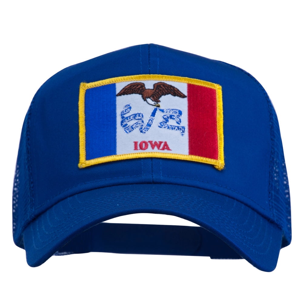 Iowa State Flag Patched Mesh Cap - Royal OSFM - Walmart.com