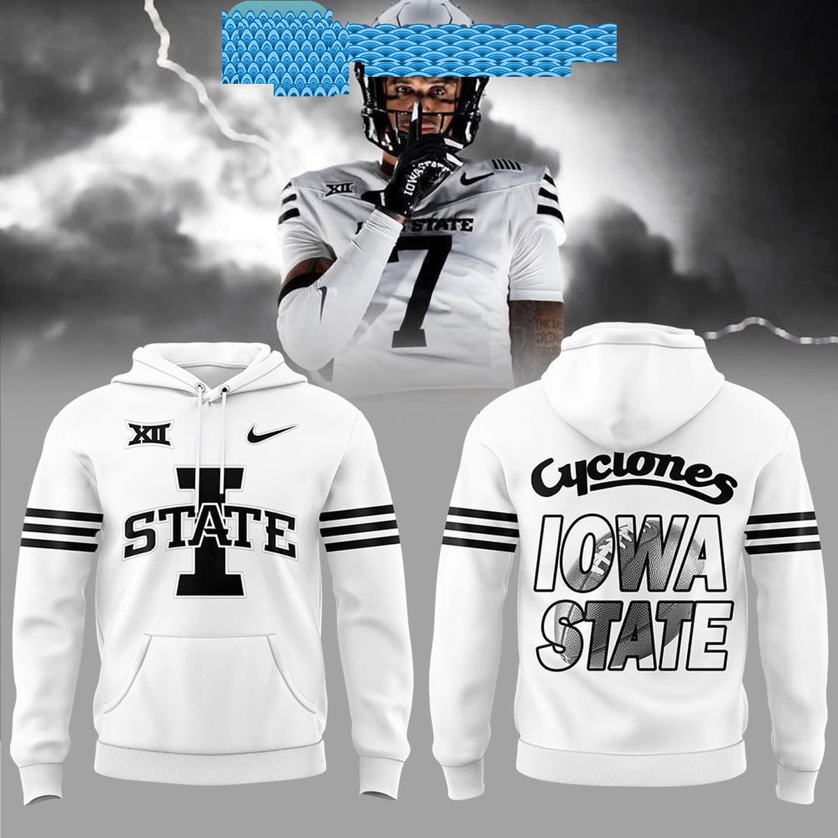Iowa State Football New Season 2024 Black And White Hoodie T-Shirt ...