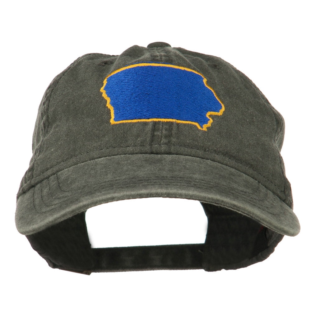 Iowa State Map Embroidered Washed Cap - Black OSFM - Walmart.com