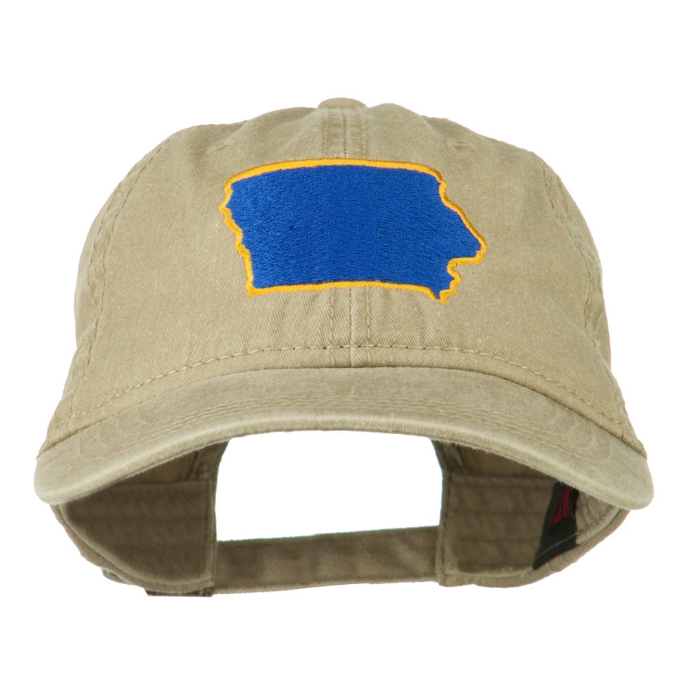 Iowa State Map Embroidered Washed Cap - Khaki OSFM - Walmart.com