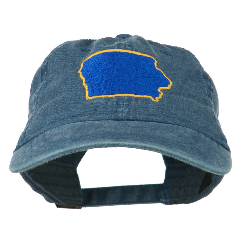 Iowa State Map Embroidered Washed Cap - Navy OSFM - Walmart.com