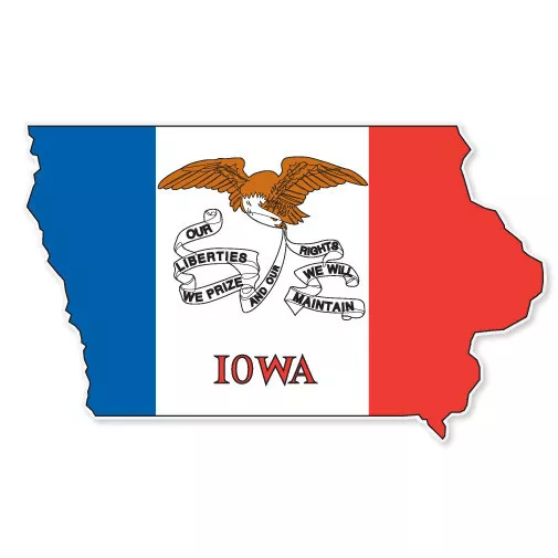 Iowa State Map Flag Bumper Sticker Decal Phone Decal Water Bottle ...