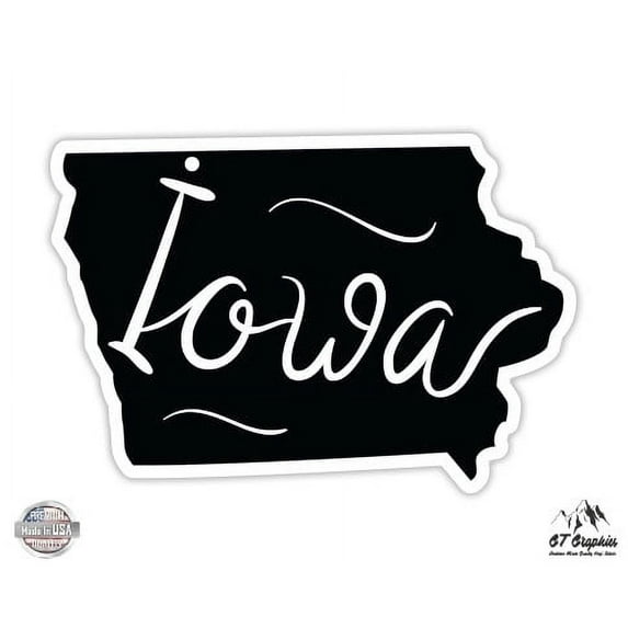 Iowa State Shape - 8" Vinyl Sticker - For Car Laptop I-Pad - Waterproof ...