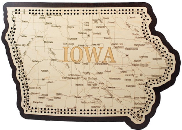 Iowa State Shape Road Map Cribbage Board - Walmart.com