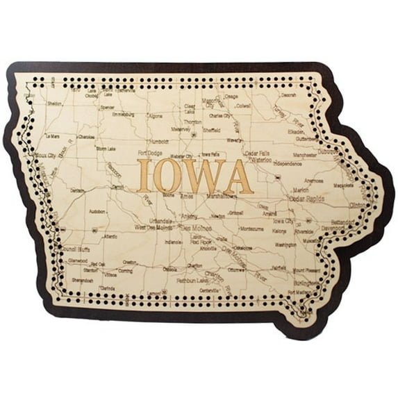 Iowa State Shape Road Map Cribbage Board - Walmart.com