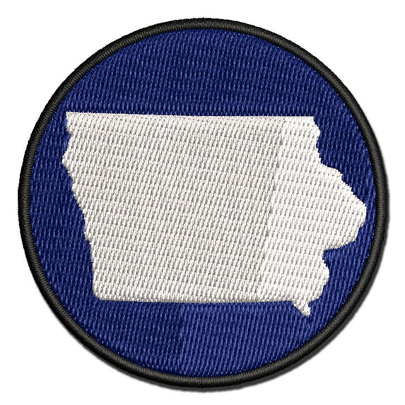 Iowa State Silhouette Applique Multi-Color Embroidered Iron-On Patch ...