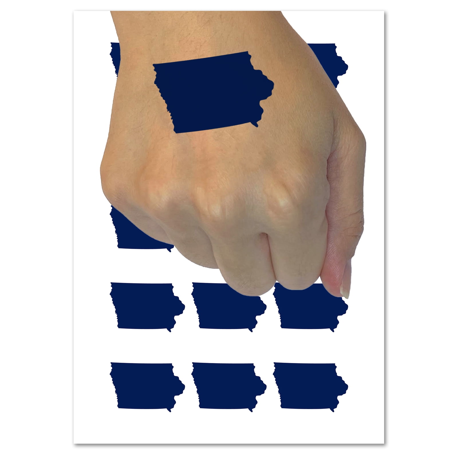 Iowa State Silhouette Water Resistant Temporary Tattoo Set Fake Body ...